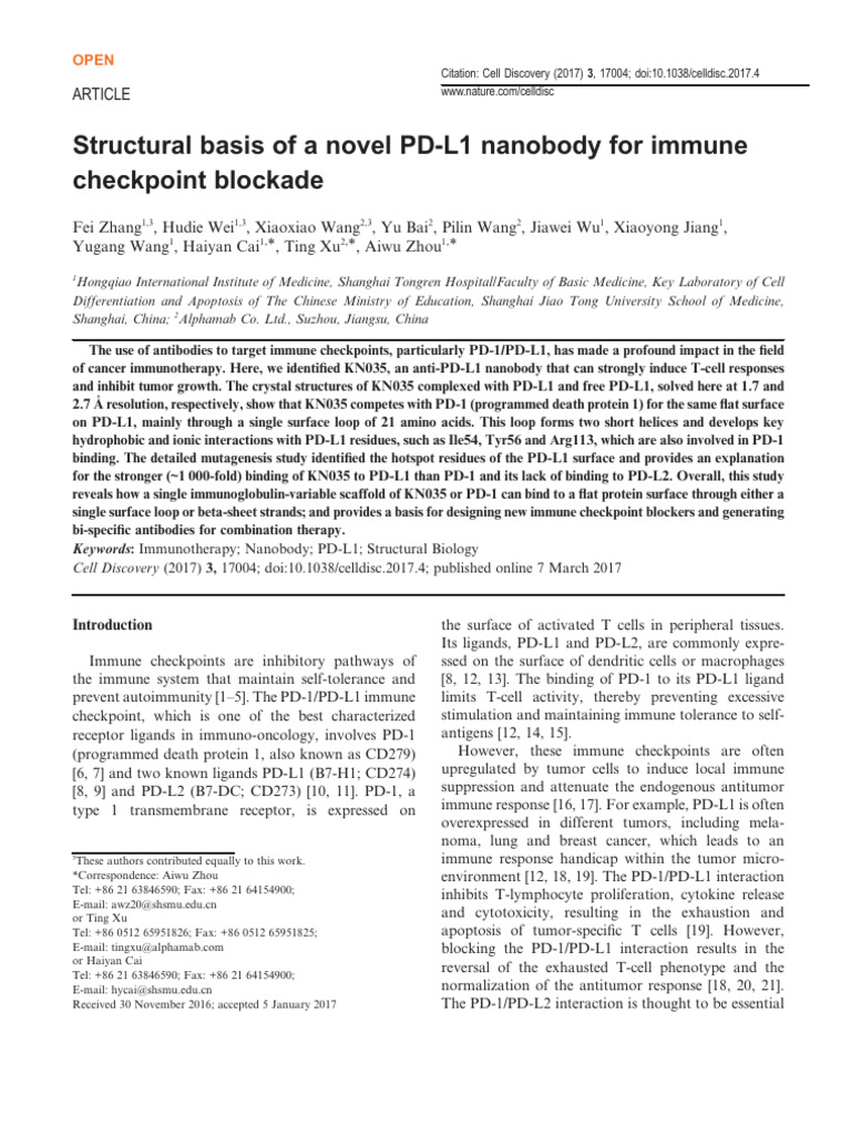 Cell Disc 20174 | PDF | Immune System | Biology