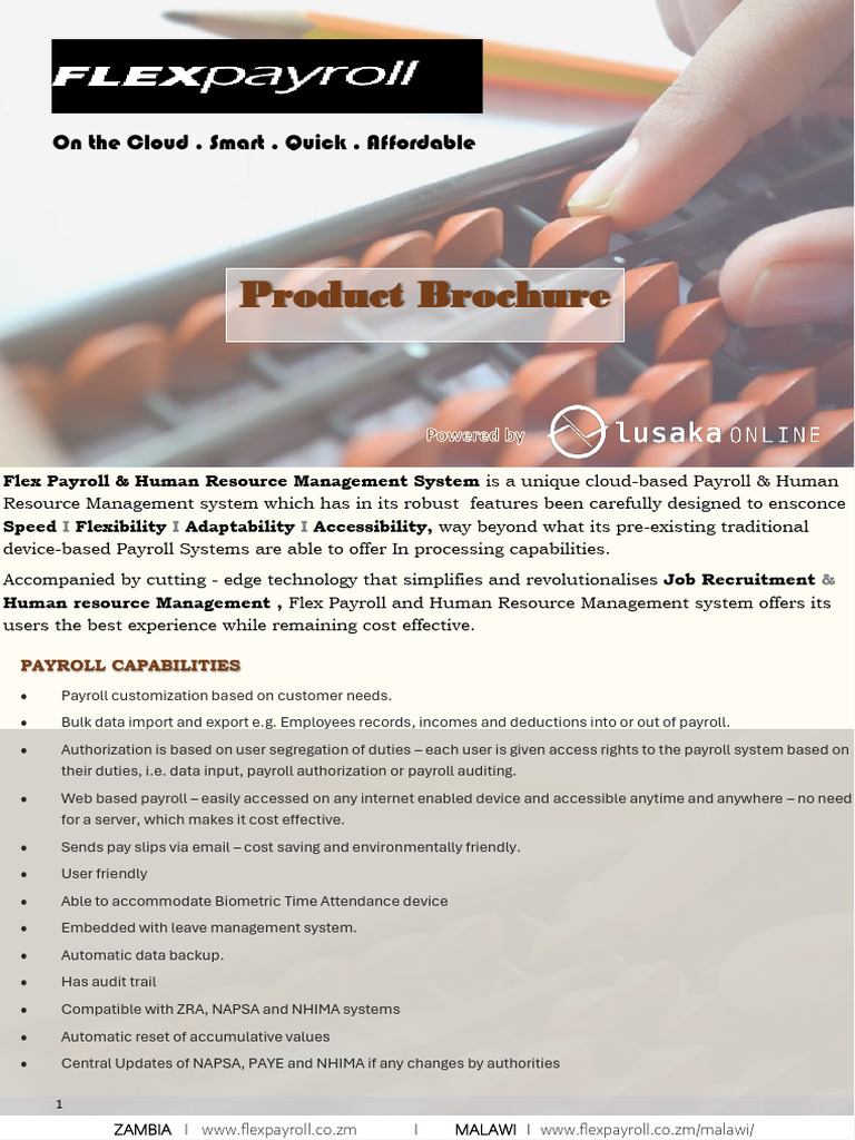 Flex Payroll Updated Brochure - Zambia | PDF | Payroll | Cyberspace