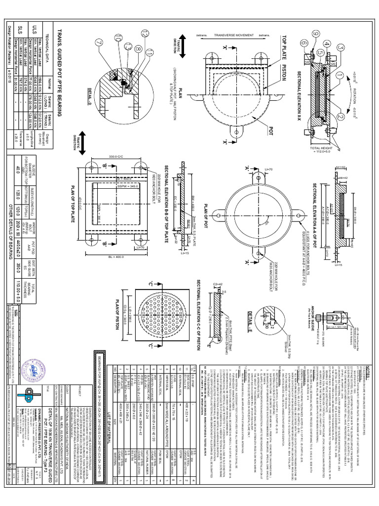 Transverse Guided Bearing Drawing | PDF | Bearing (Mechanical) | Screw