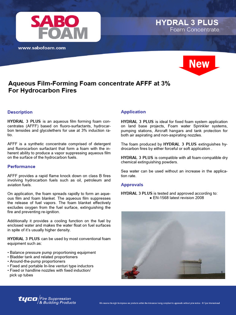 SaboFoam HYDRAL 3 PLUS 3% AFFF Hydrocarbon Fires | PDF