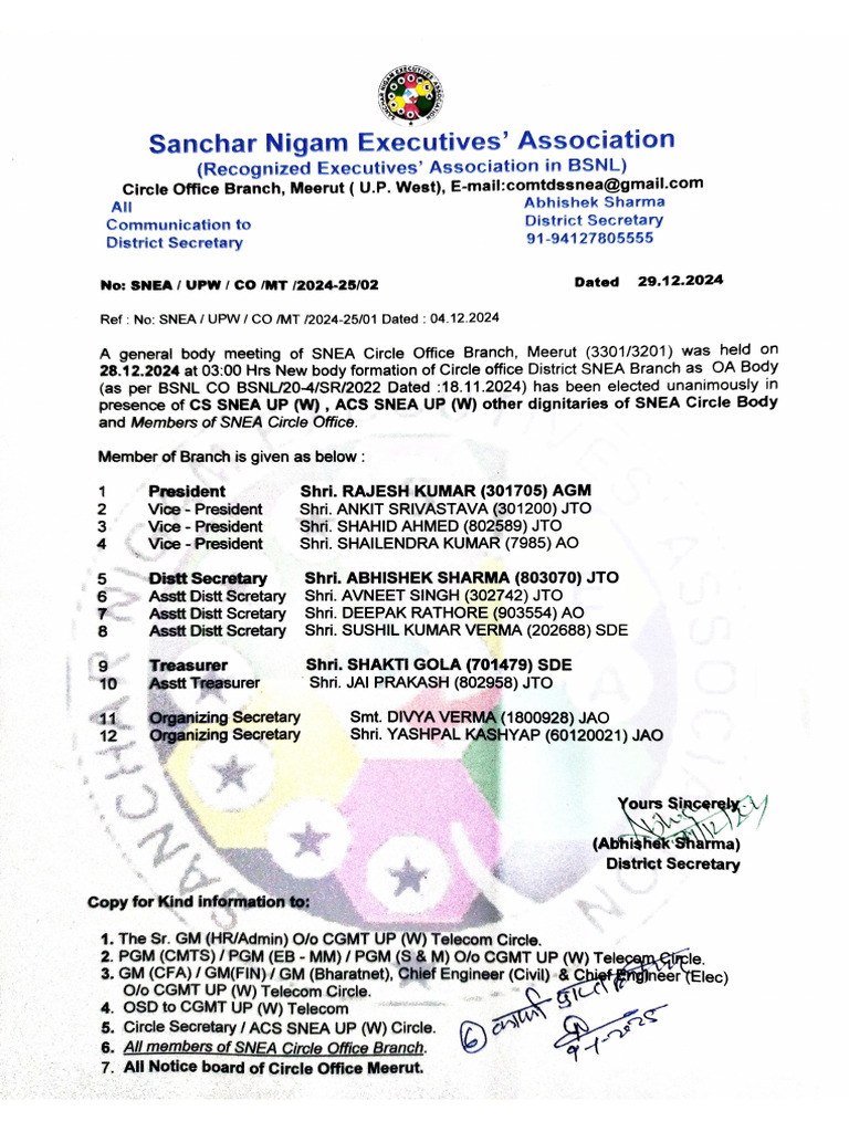 SNEA Circle Office Branch | PDF
