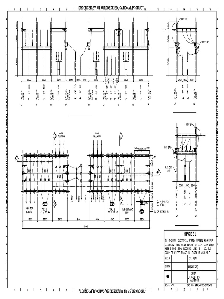 Plan & Sections of 33kv Yard 13.11.17-Model | PDF