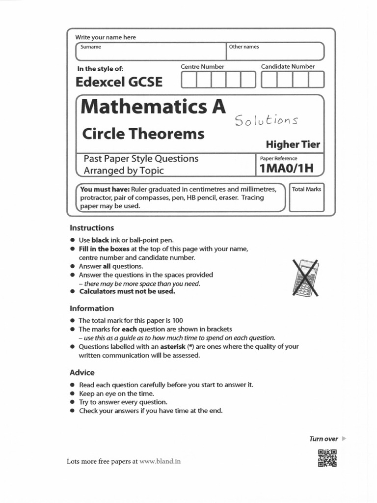 Circle Theorem Topic Solutions Pdf