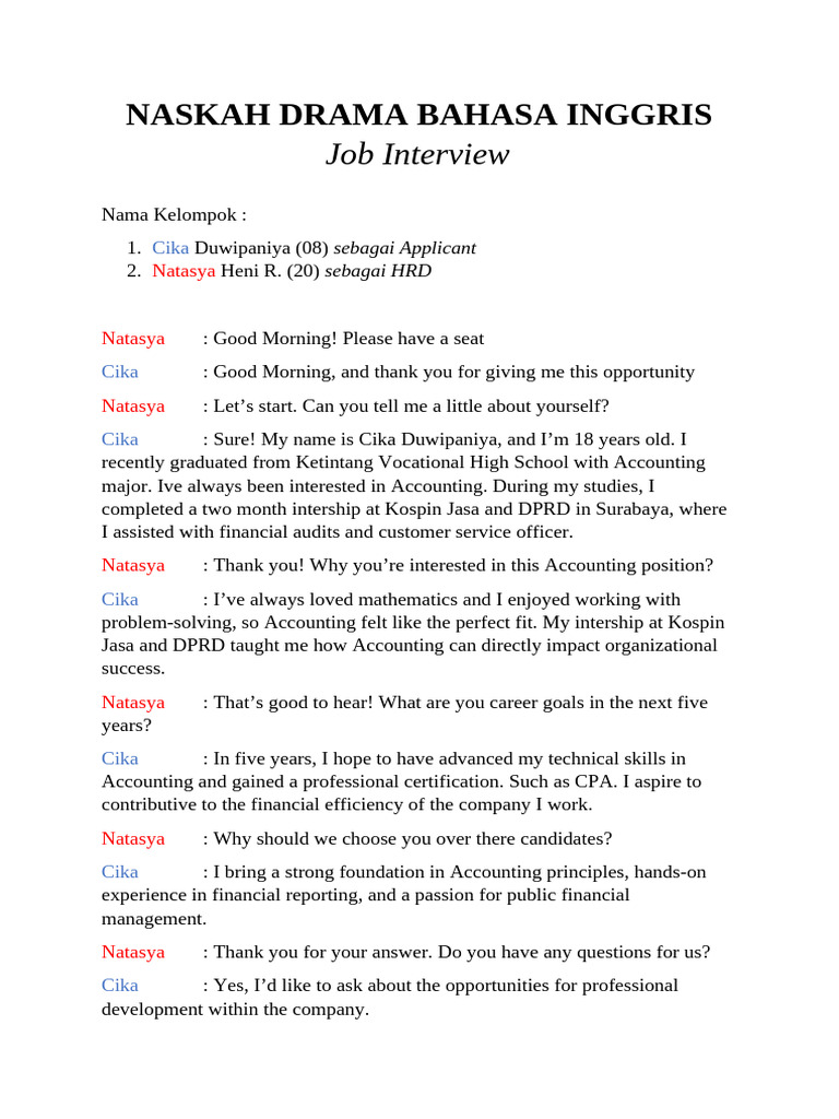 Naskah Drama Bahasa Inggris | PDF | Business