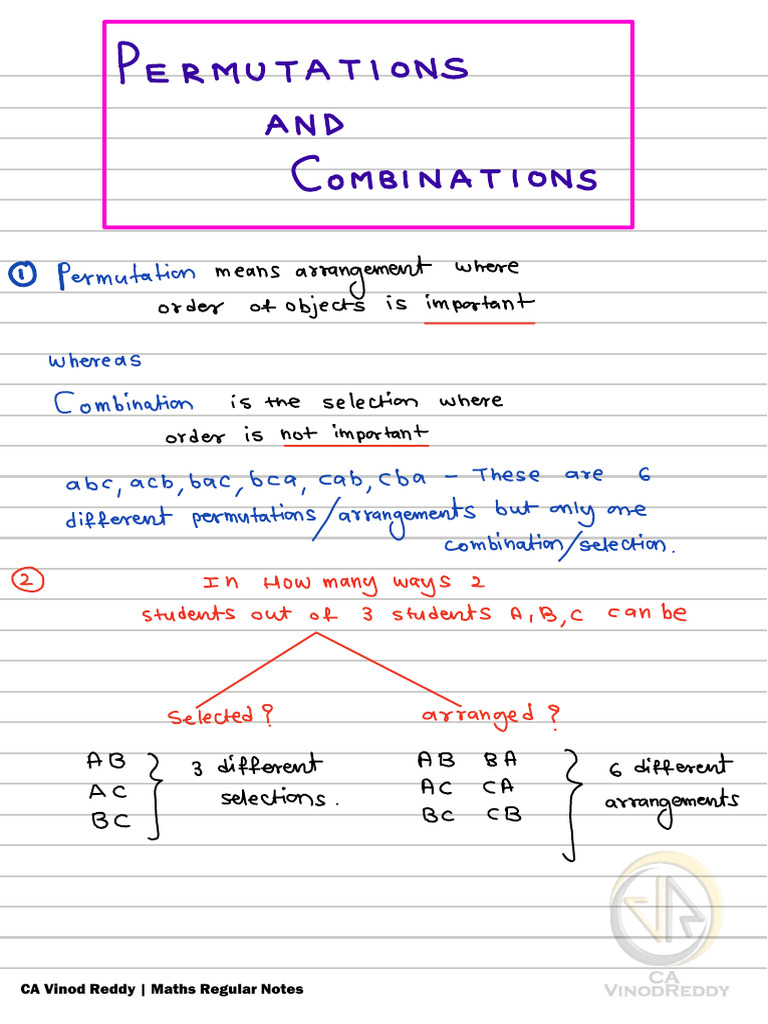 Permutations and Combinations | PDF | Phonetics | Mathematics