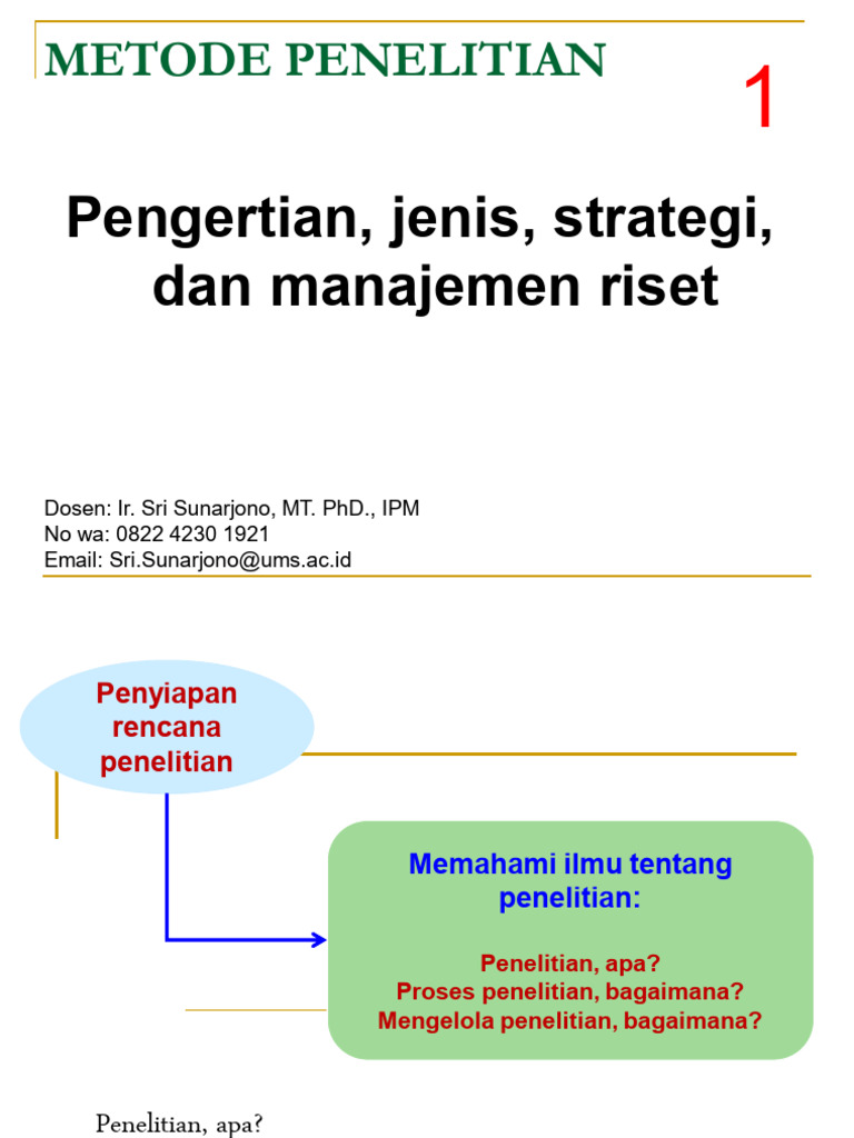 Pengertian dan Jenis Riset Penelitian | PDF