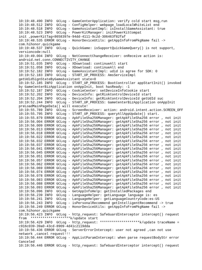 Registro de Inicio de GameCenter y Errores | PDF | Protocolo de Transferencia de Hipertexto ...