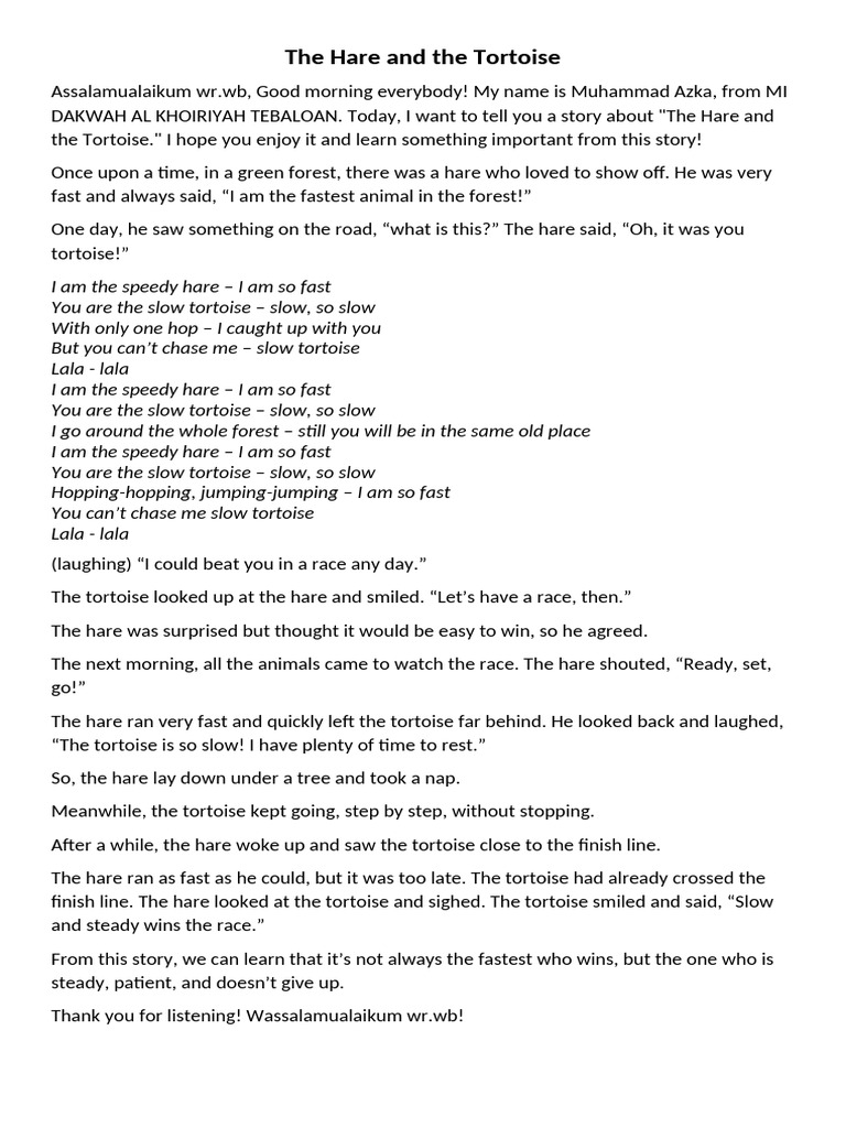 The Hare and the Tortoise | PDF