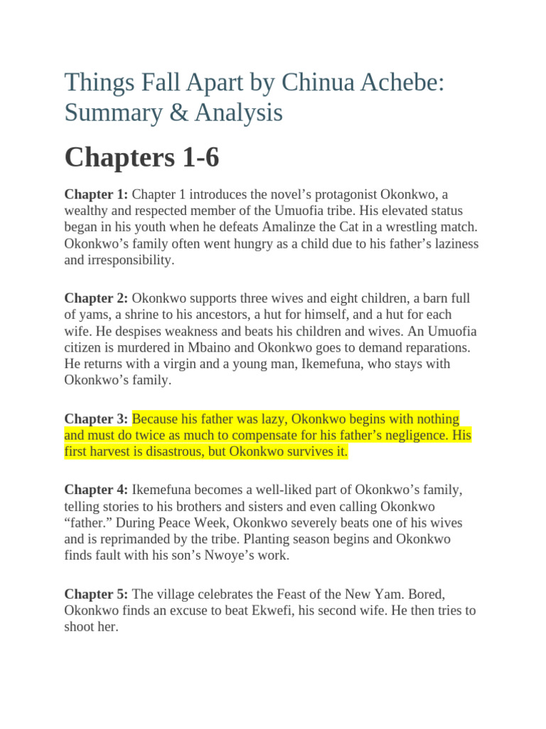 Summary Things Fall Apart | PDF