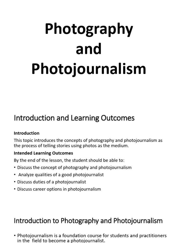 #Lesson 1_Photography and PhotoJournalism | PDF | Imaging
