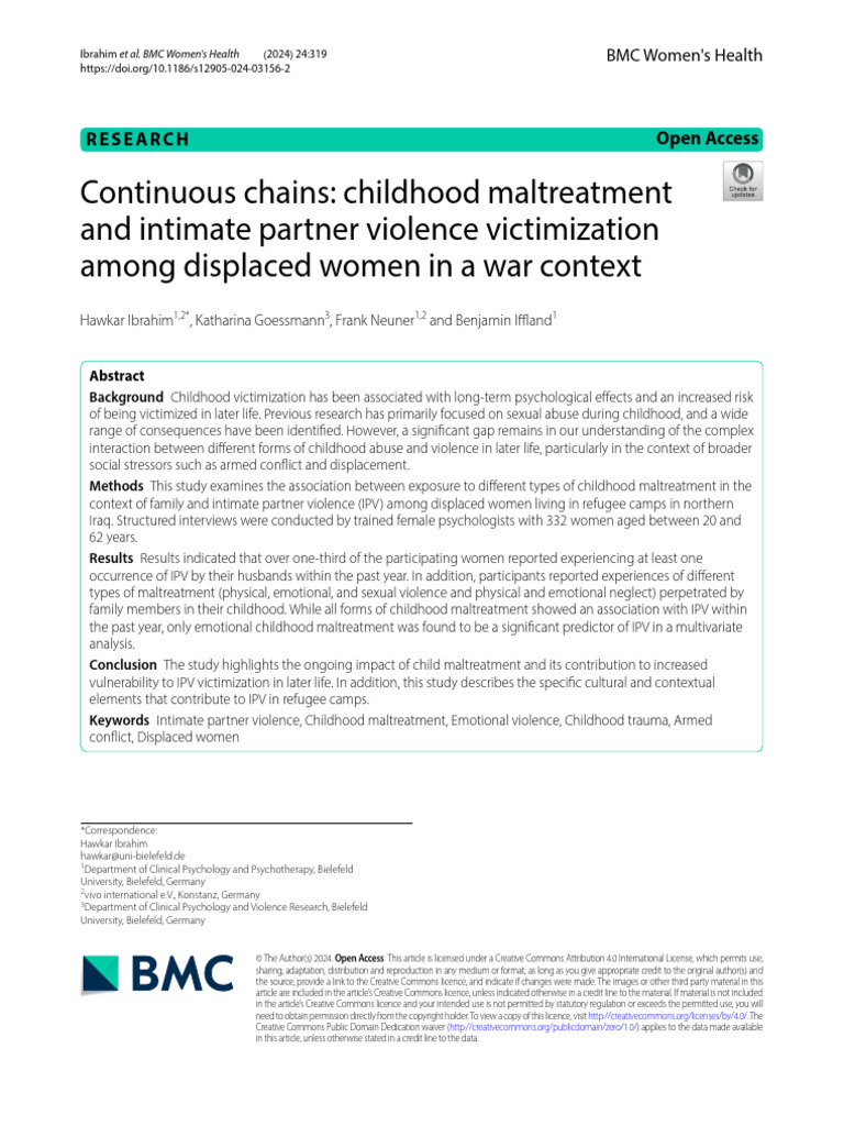 Continuous Chains Childhood M | PDF | Child Abuse | Violence