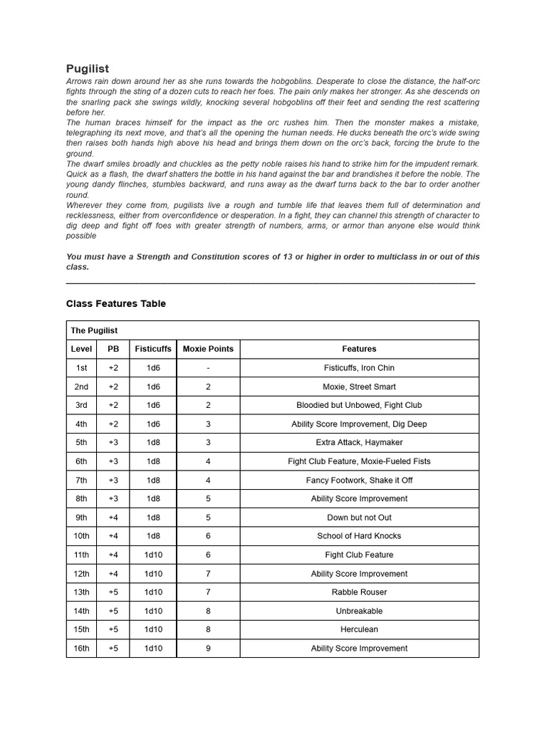-Pugilist - Base Class- | PDF