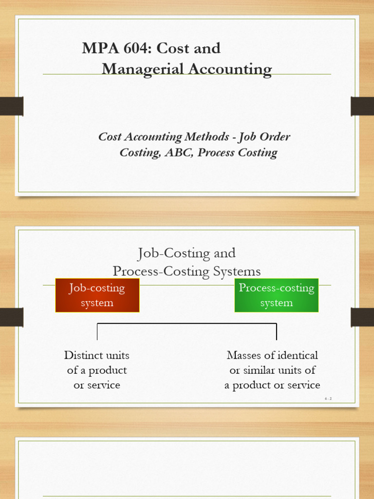 Job Order vs. Process Costing Methods | PDF | Cost Of Goods Sold ...