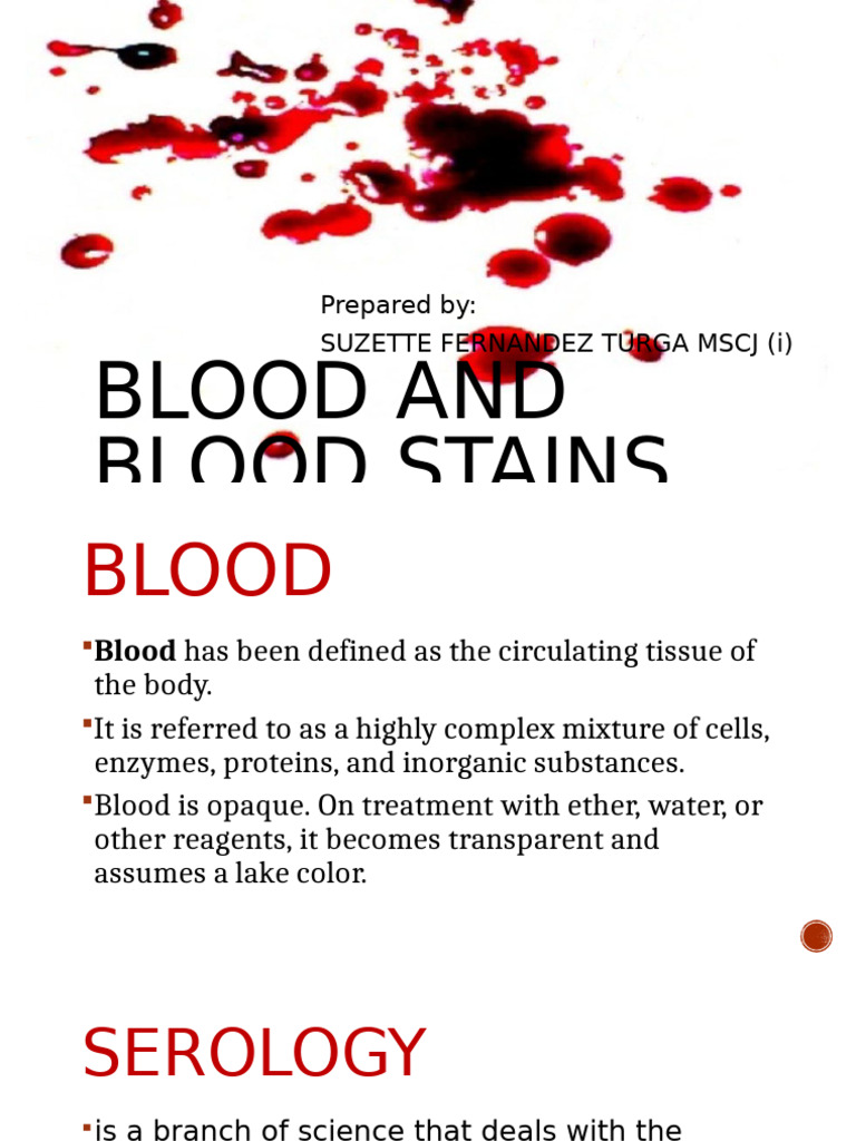 Blood Stains and Forensic Analysis | PDF | Blood Cell | Blood