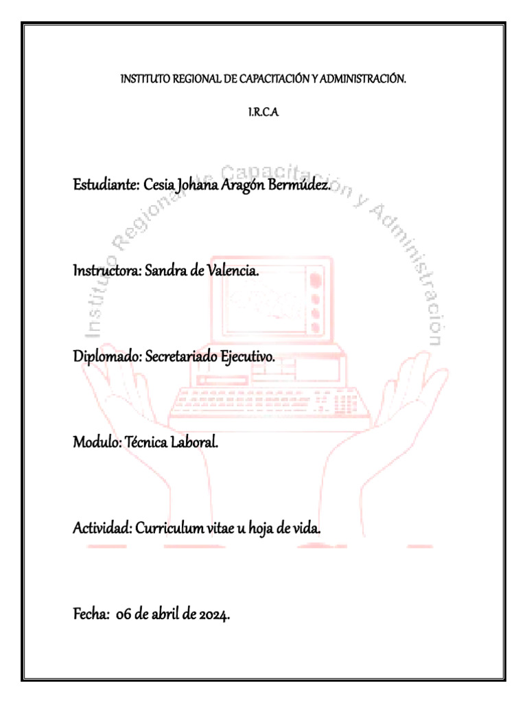 Caratula Irca Planilla | PDF