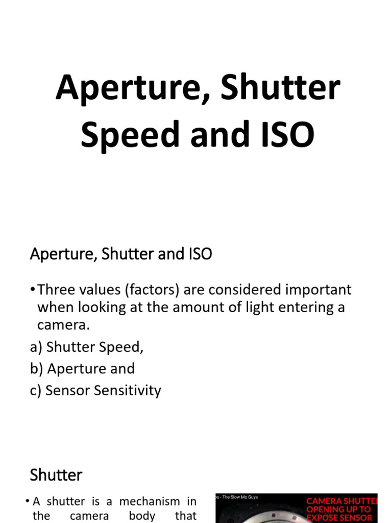 Understanding Shutter Speed and Aperture | PDF | Shutter Speed | Aperture