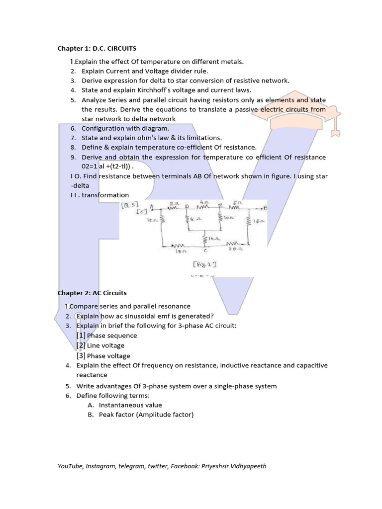 BEE IMP | PDF | Transformer | Electrical Network