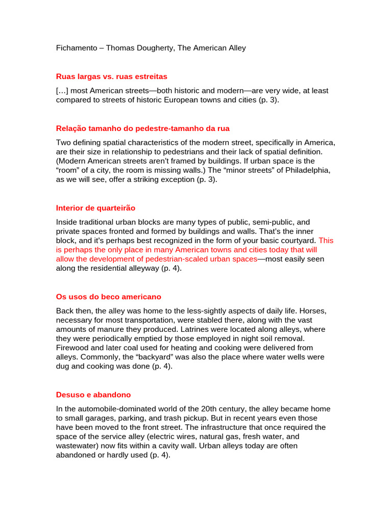 Fichamento - Dougherty - The American alley | PDF