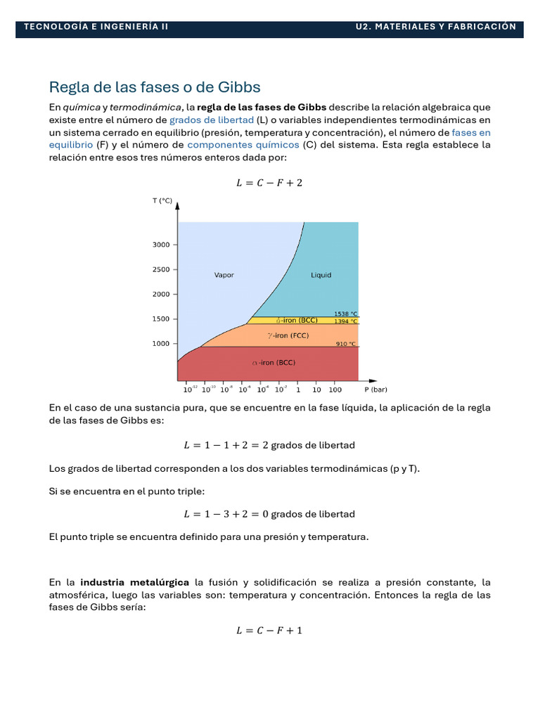 Regla de Las Fases o de Gibbs | PDF