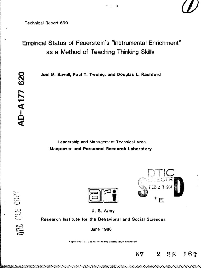 army_report feuerstein | PDF | Teachers | Science