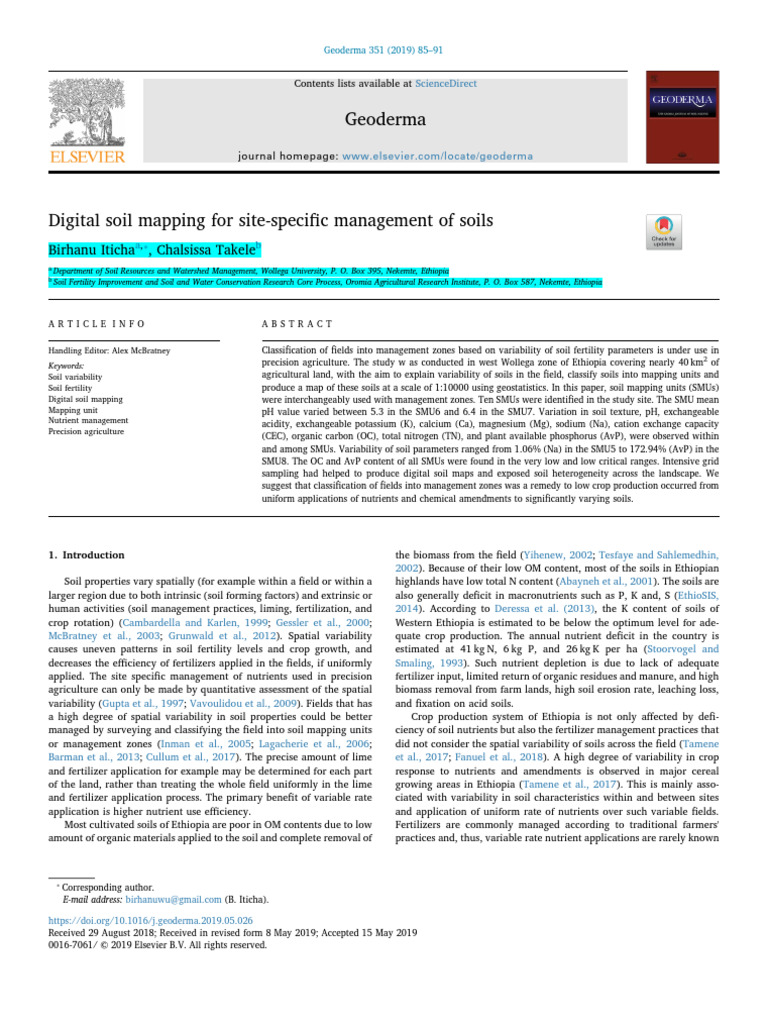 Digital Soil Mapping for Precision Agriculture | PDF | Soil | Fertilizer