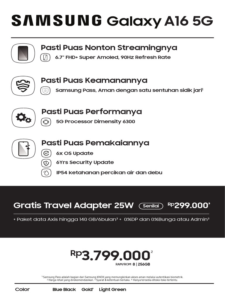 Spec Card Galaxy A16 5G | PDF