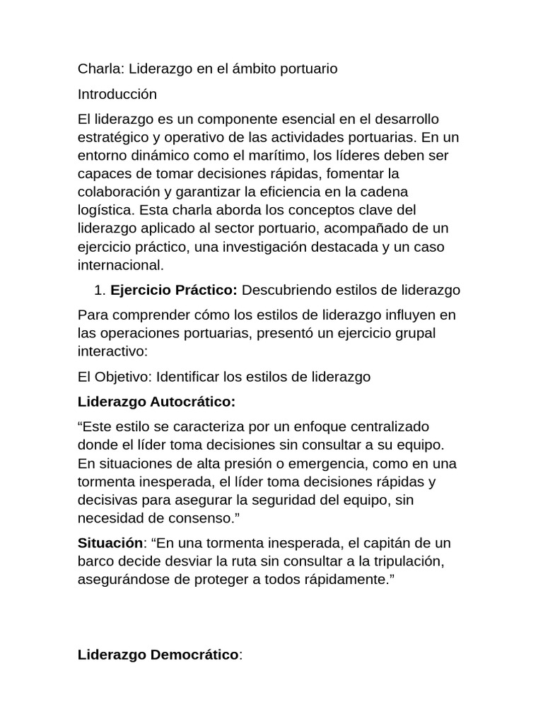 Liderazgo en el Sector Portuario | PDF | Liderazgo | Sustentabilidad