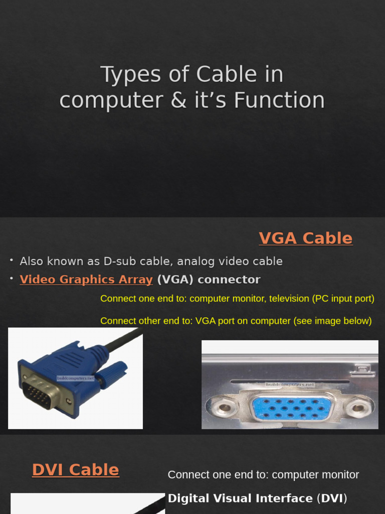 Types of Cable & It’s Function | PDF | Usb | Physical Layer Protocols