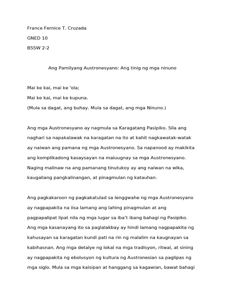 Gned 10 Reflection | PDF