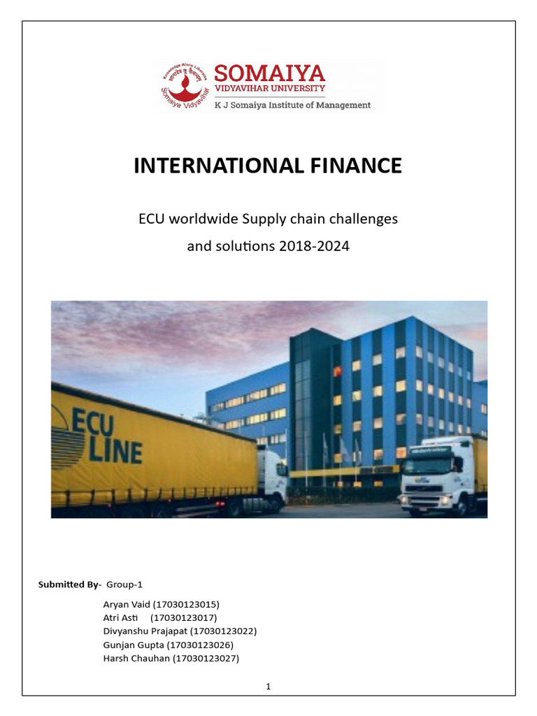 International Finance - G1 - FIN-2 | PDF | Logistics | Cargo