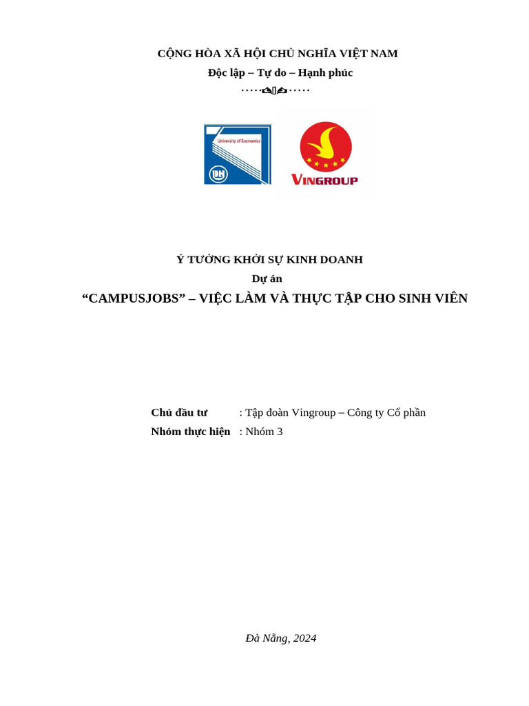 NHÓM 3 BÁO CÁO DỰ ÁN VIẾT THEO NHÓM FINALL | PDF