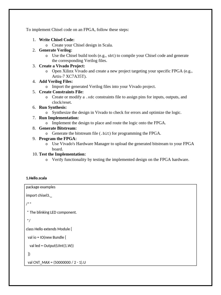 Chisel on FPGA (1) | PDF | Field Programmable Gate Array | Digital Electronics