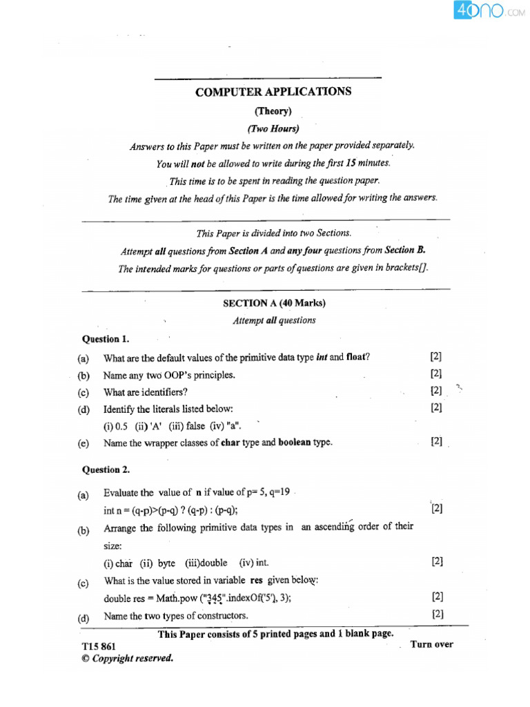 Computer Applications - 2015 | PDF