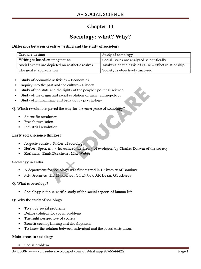 A+ Blog - Sslc-Social Science - I-Chapter-11-Sociology Whatwhy-Em-Pdf ...