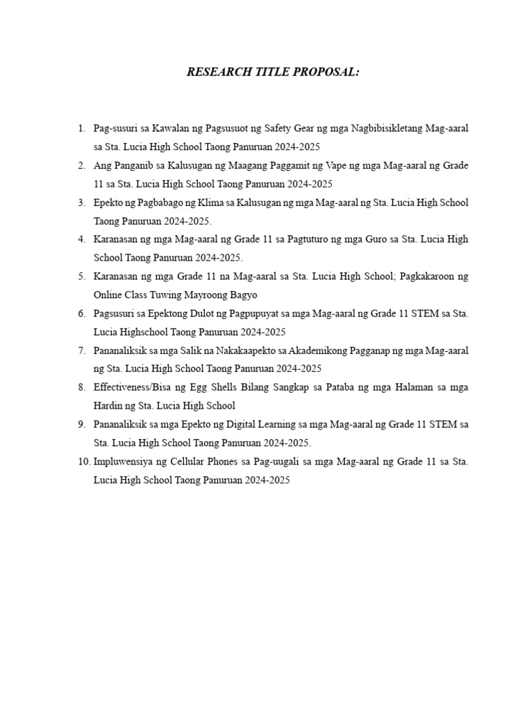 Research-Titles Group2 11-Stem3 | PDF