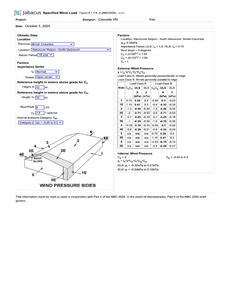 Jabacus - Wind Load Calculator - 1 - 10 | PDF