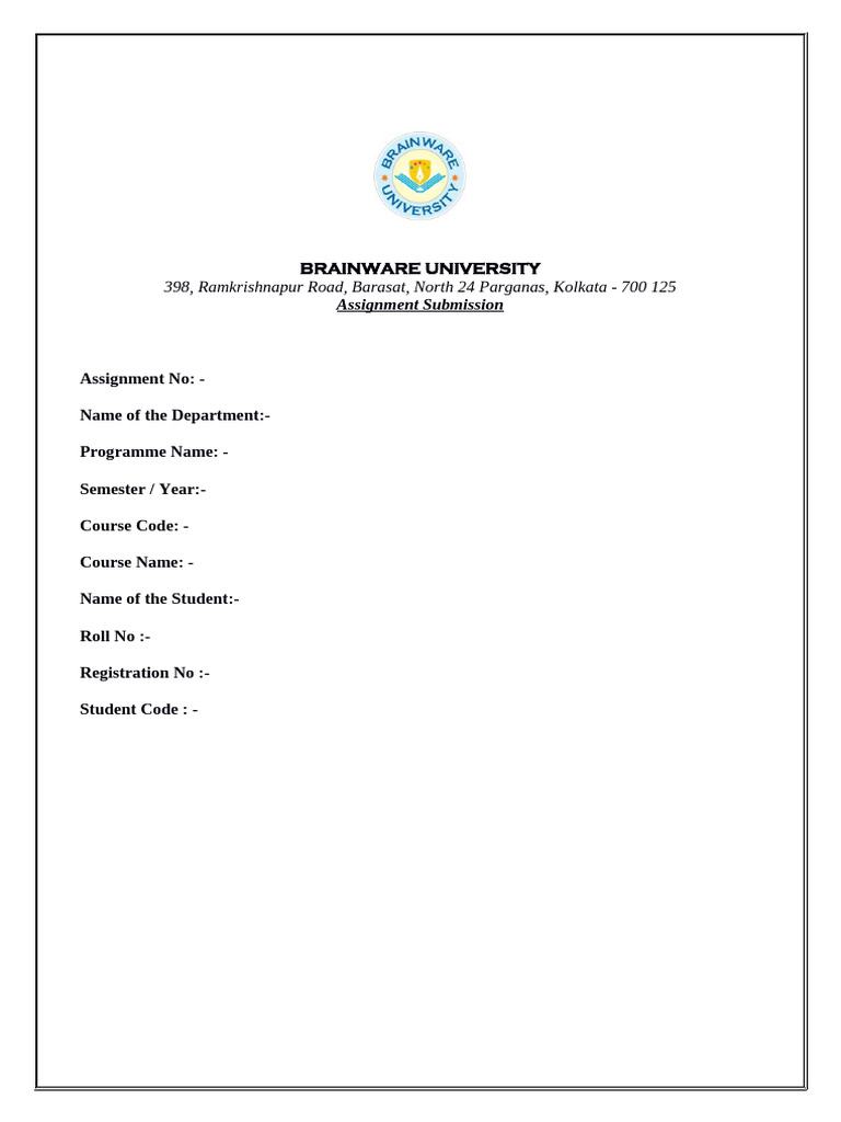 2720 - Assignment Top Sheet - Format | PDF