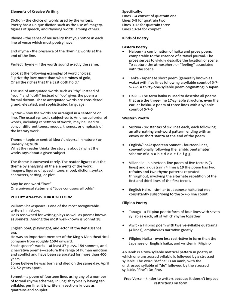 Cw Reviewer 1st Periodical | PDF | Poetry | Phonaesthetics