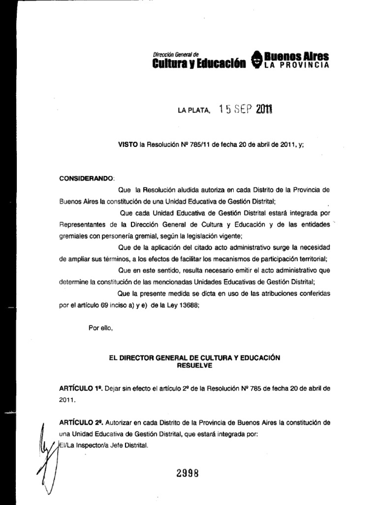 29-Resol. 2998-11.conformación UEGD - Derogada | PDF