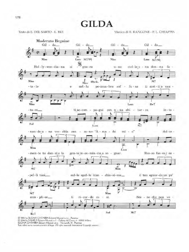 1000 Canzoni Vol1 Carish - Gilda | PDF