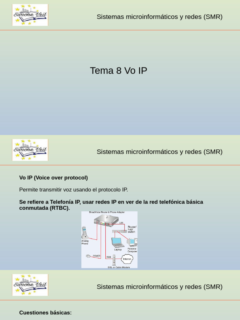 Tema8VoIP | PDF | Voz sobre IP | protocolo de Iniciacion de Sesion