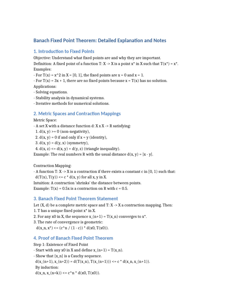 Banach_Fixed_Point_Theorem | PDF | Topology | Banach Space