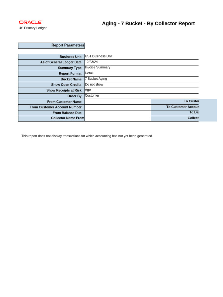 7 Bucket Aging Report 12/23/24 | PDF | Accounting | Business Documents