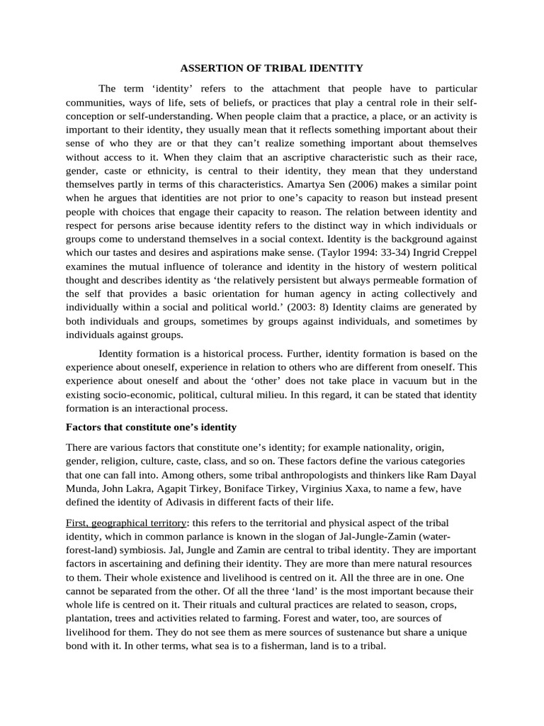 Understanding Tribal Identity Factors | PDF | Identity (Social Science ...