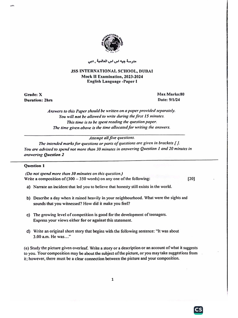 English Language Mock 2 | PDF