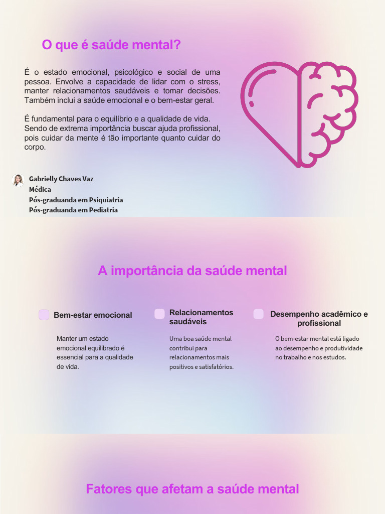 O Que E Saude Mental Pdf Ansiedade Depressão
