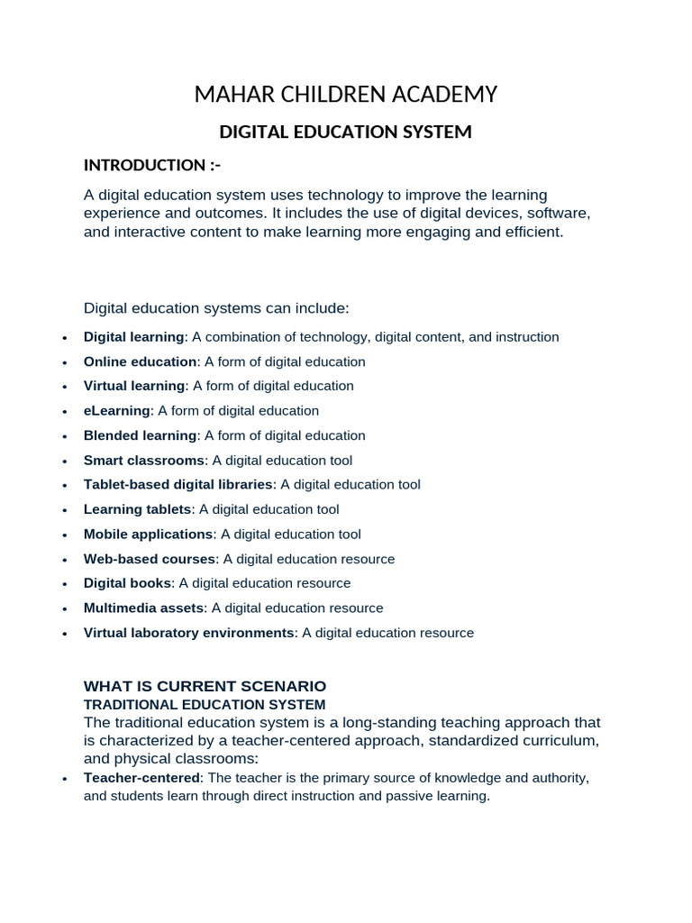 DIGITAL EDUCATION SYSTEM (2) | PDF | Educational Technology | Learning