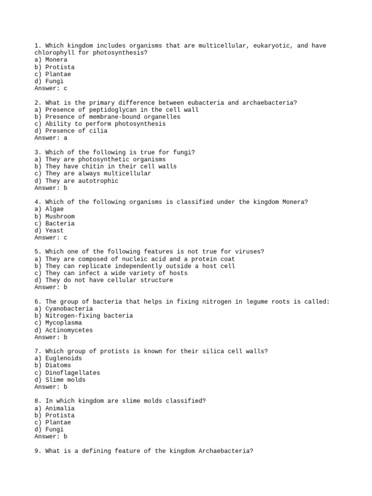 NEET Biological Classification 2025 150 Questions | PDF