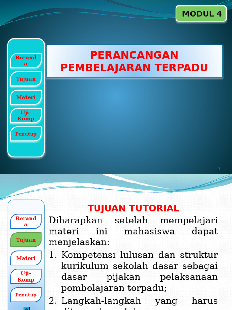 Power Point Pembelajaran Terpadu Modul | PDF