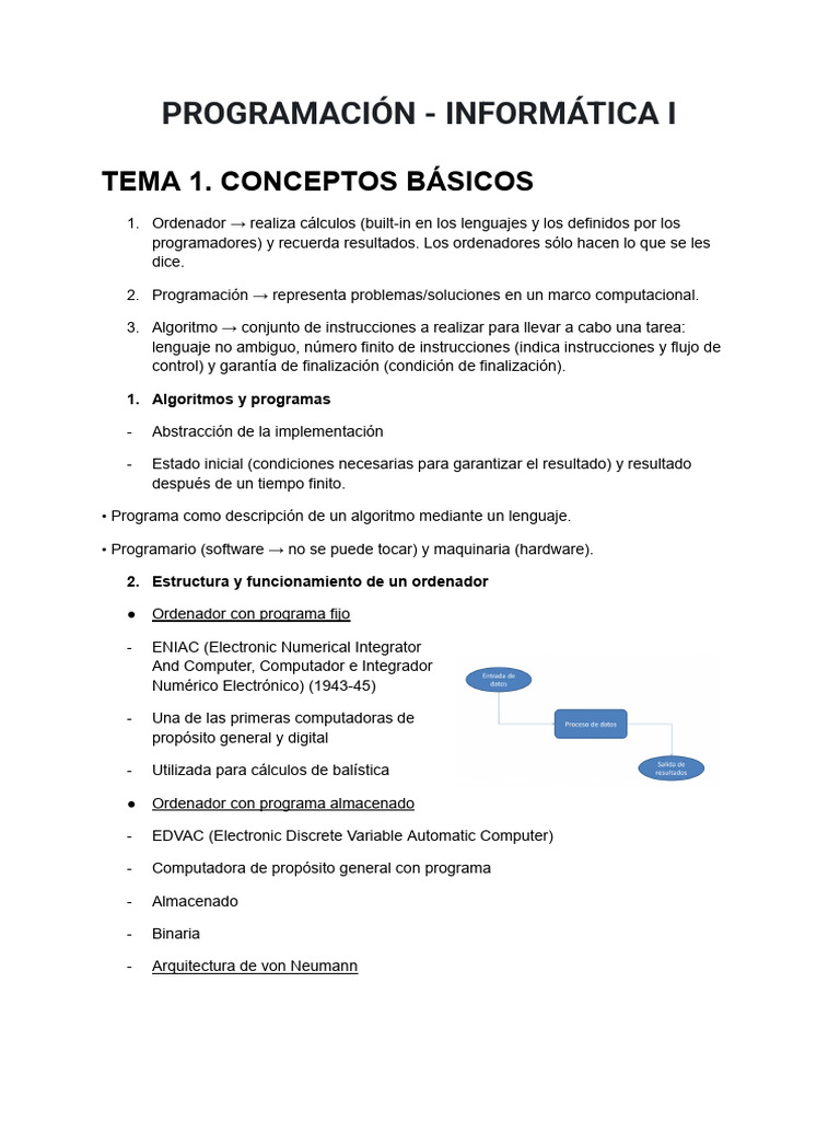 T1. CONCEPTOS BÁSICOS - Programación | PDF | Programa de computadora | Programación
